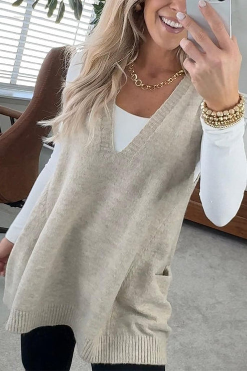 Cozy Pocket Sweater Vest | Buy 2 Free Shipping – evaperise