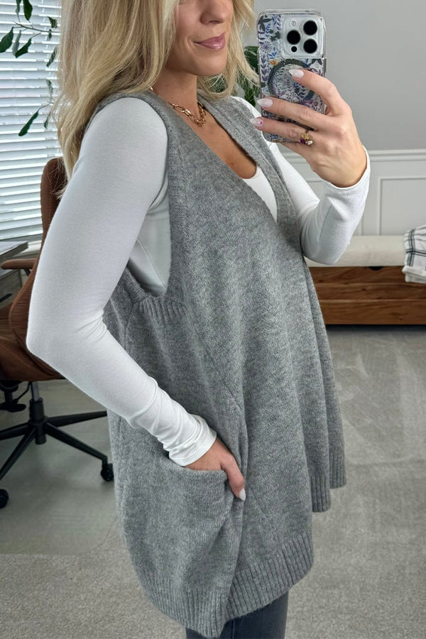 Cozy Pocket Sweater Vest | Buy 2 Free Shipping – evaperise